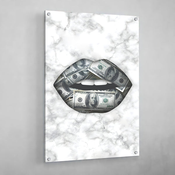 Dollar Bill Lips Wall Art | The Trendy Art