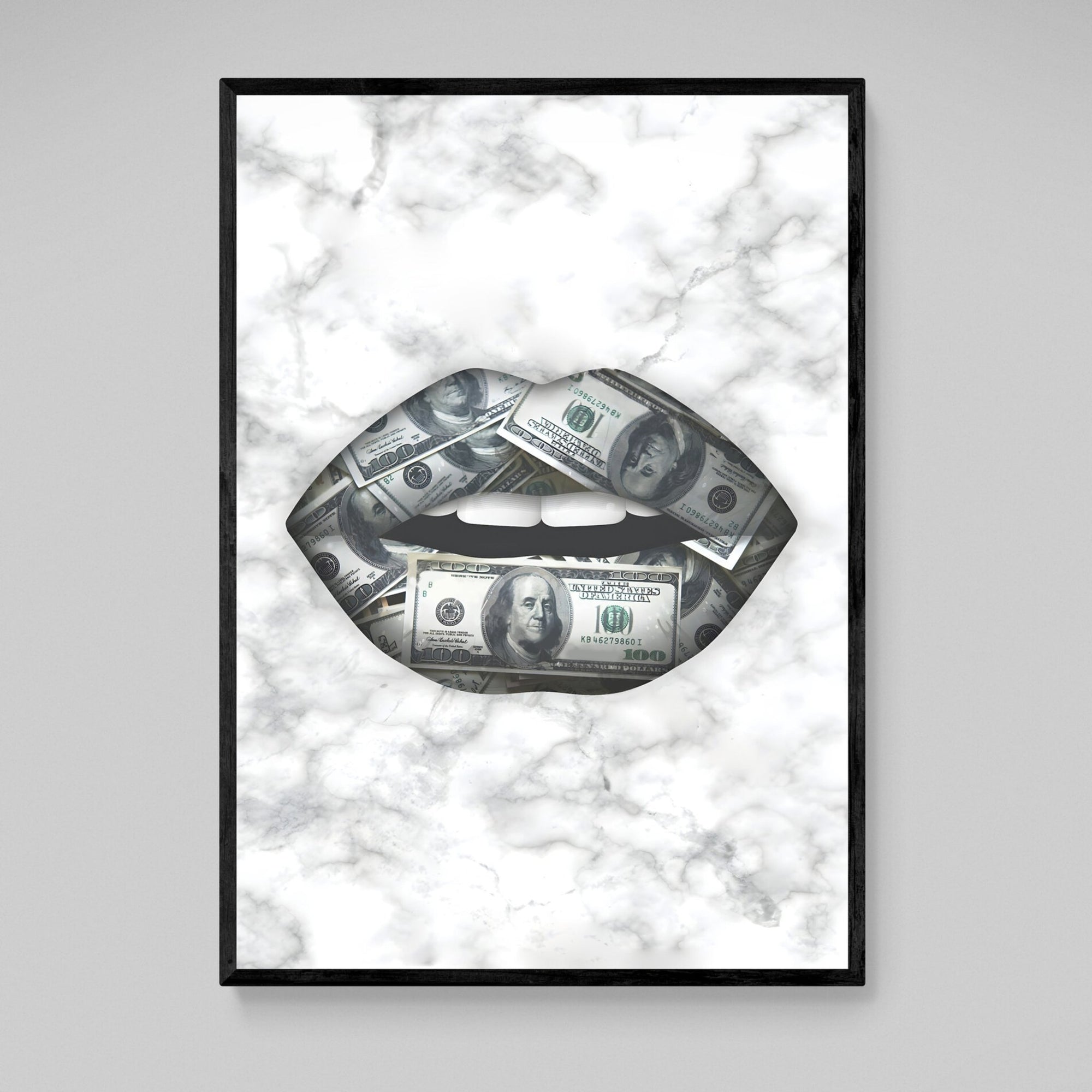 Dollar Bill Lips Wall Art | The Trendy Art